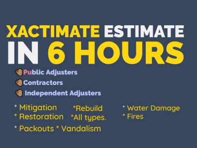 Instant insurance claim using XACTIMATE with high accuracy | Upwork