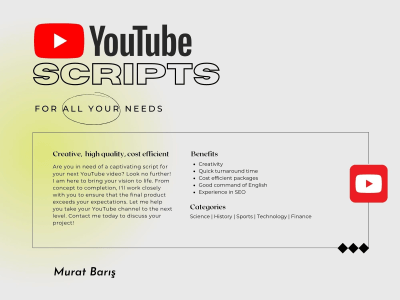 Excellent Youtube scripts that go viral | Upwork