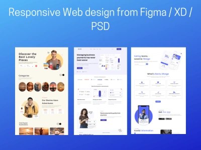 Fully responsive website converted from Figma, XD, PSD or custom design | Upwork