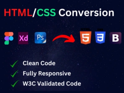 Figma/PSD/XD design converted to a responsive pixel-perfect HTML ...