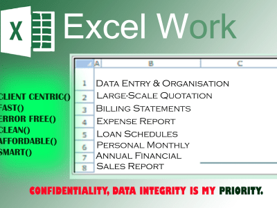 A quick data entry service in Excel | Upwork