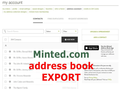 Fetching (export) addresses from Minted.com Address Assistant | Upwork