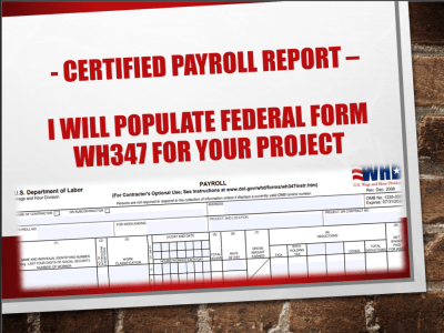 Federal Form WH347 populated for your certified payroll project | Upwork