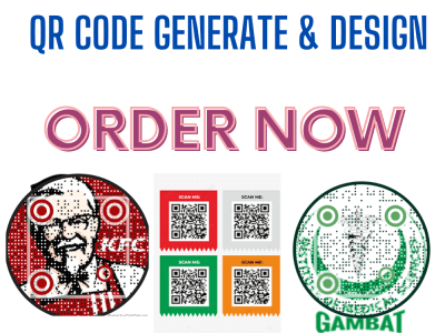 A QR Code Generated and designed with a colorful logo. | Upwork