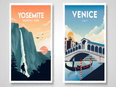 Stunning minimalist color posters | Upwork