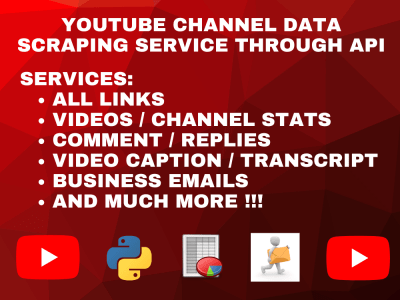 Scrape youtube channel video data through official data API | Upwork