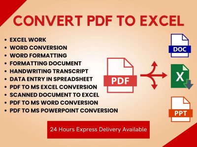 PDF/Image/Screenshot non-editable file converted in Word/Excel within 24hrs | Upwork