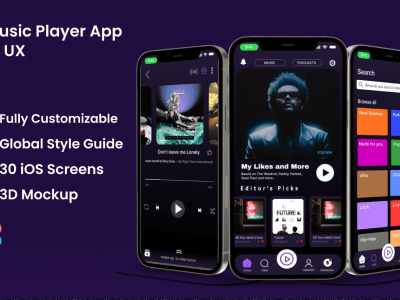 A unique UI UX iOS design for music player App | Upwork