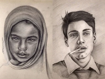 Realistic pencil portrait or human figure pencil drawing | Upwork
