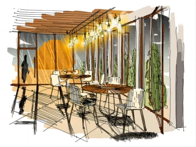 Hand-drawn architectural rendering sketches | Upwork
