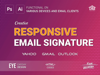A minimal but modern Clickable & Responsive HTML Email Signature | Upwork