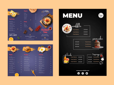 A modern and professional menu design | Upwork