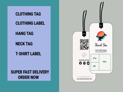 Hang tag design, neck, clothing, or t-shirt label | Upwork
