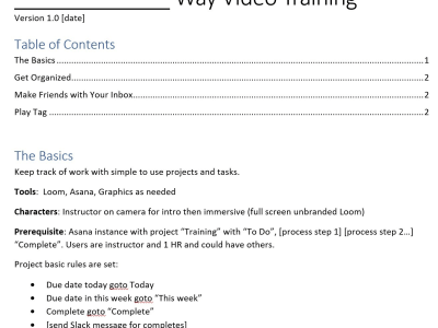 An Asana Basic training script you record yourself for employee ...