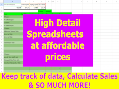 A quality spreadsheet. I do the paperwork, & you focus on the big ...
