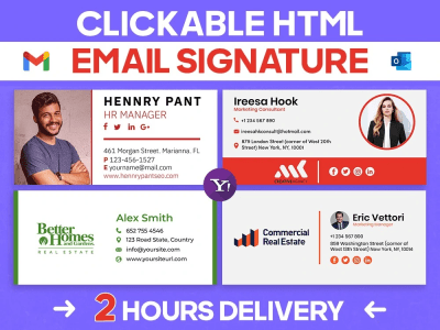 A professional clickable HTML email signature in 2 Hours | Upwork