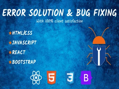 Bug fix for your React js | frontend development | HTML | CSS ...