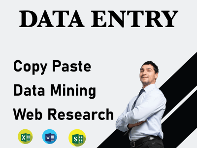 Data Entry, web research, typing, copy paste, data mining or web scraping | Upwork