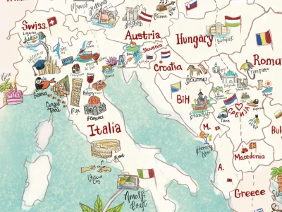 A colourful and cute illustrated map!! | Upwork