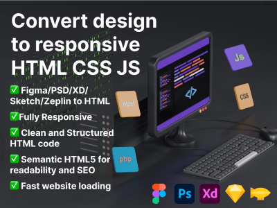 Converted Figma/PSD to HTML CSS responsive | Upwork
