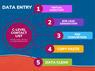 A data entry, virtual assistant, pdf conversion, copy paste for you ...