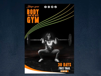 Professional gym, fitness, weight loss, weight lifting poster design ...