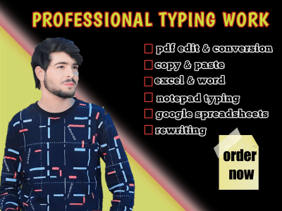 A professional typing,copy paste,conversion and data entry work. | Upwork