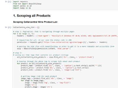 Cellarcentral Website Scraper Project (BeautifulSoup). | Upwork