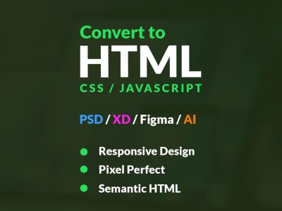 PSD / XD / AI / Figma convert to Html / CSS / JS | Upwork