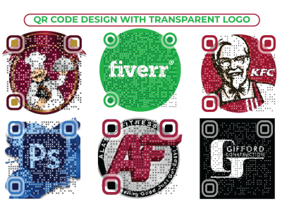 Custom professional luxury qr code design with a transparent logo | Upwork