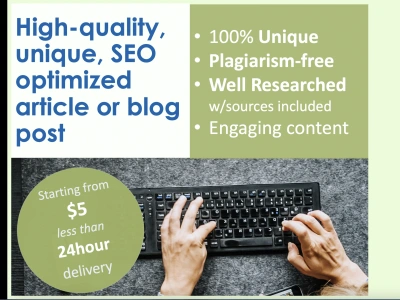 A Unique, Engaging, SEO Optimized Article/Blog/Content in less than 24 ...