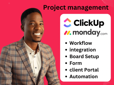 Monday project management set up Monday CRM Monday com Clickup | Upwork