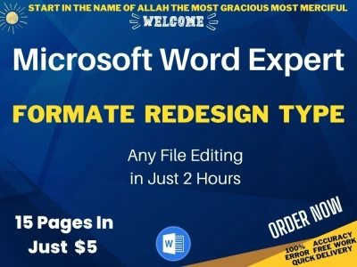 Microsoft Word Formatting, Redesign, Typing and PDF to MS Word | Upwork