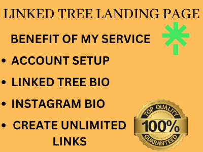 Professional linktree or a landing page design for a bio on the ...