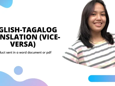 An English-Tagalog (vice-versa) final product. | Upwork