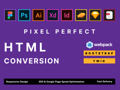 Figma, PSD, XD, Sketch to HTML CSS Responsive Bootstrap 5 | Upwork