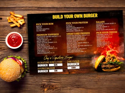 An amazing food menu, or table menu for your restaurant | Upwork