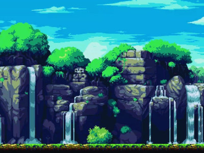 Pixel art background, landscape animation for game art, pixel ...