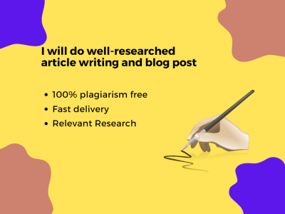 Well researched articles and blog posts | Upwork