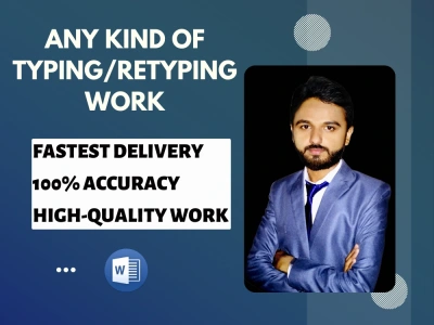 Fast typing documents, retyping scanned pages, ms word typing, copy ...