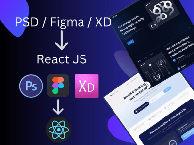 PSD / Figma / XD to React, React-bootstrap Responsive website | Upwork