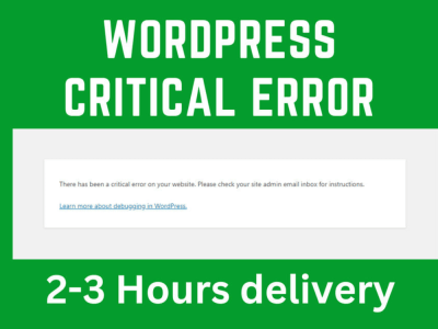 Fix WordPress critical error and fatal error | Upwork