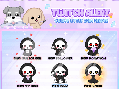 A cute animated alerts for your stream channel (Twitch, facebook ...