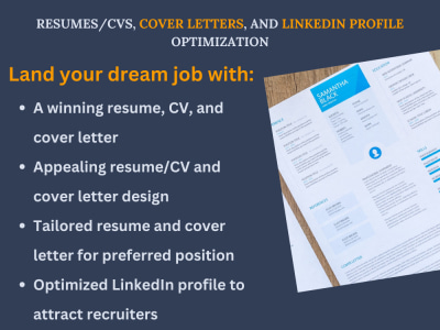 A winning resume, cover letter, and optimized LinkedIn profile | Upwork