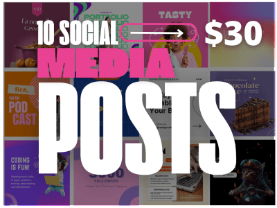 10 Unique Social Media Post Designs (Facebook, Instagram...) for $30 ...