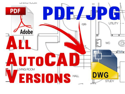 Autocad dwg from free-hand sketches or old pdf images with corrections ...