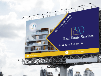 Real estate billboard, yard sign, signage, signboard and vinyl banner ...