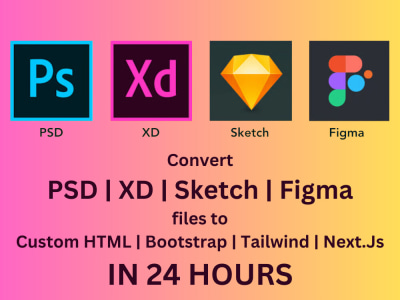 PSD | XD | FIGMA |to Custom Responsive HTML | Bootstrap |Tailwind | Next.js | Upwork