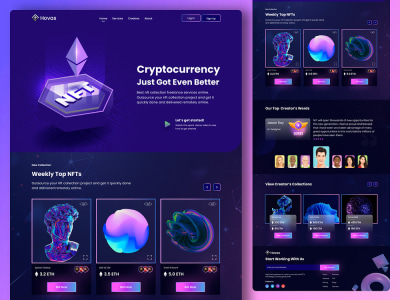 Landing Page Web Design | NFT Landing Pages Designer CSS ReactJS AngularJS | Upwork