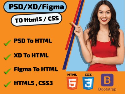 PSD/XD/Figma to Html5 CSS Bootstrap responsive website React JS | Upwork
